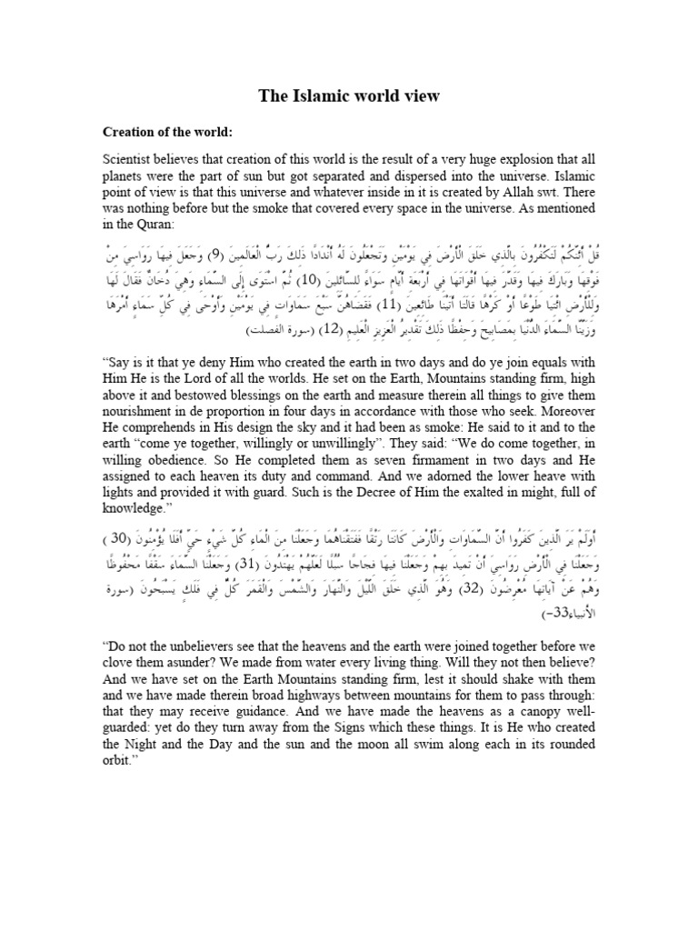 The Islamic World View | PDF | God | Knowledge