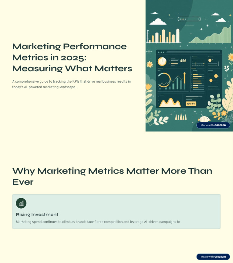 Marketing Performance Metrics in 2025 Measuring What Matters | PDF
