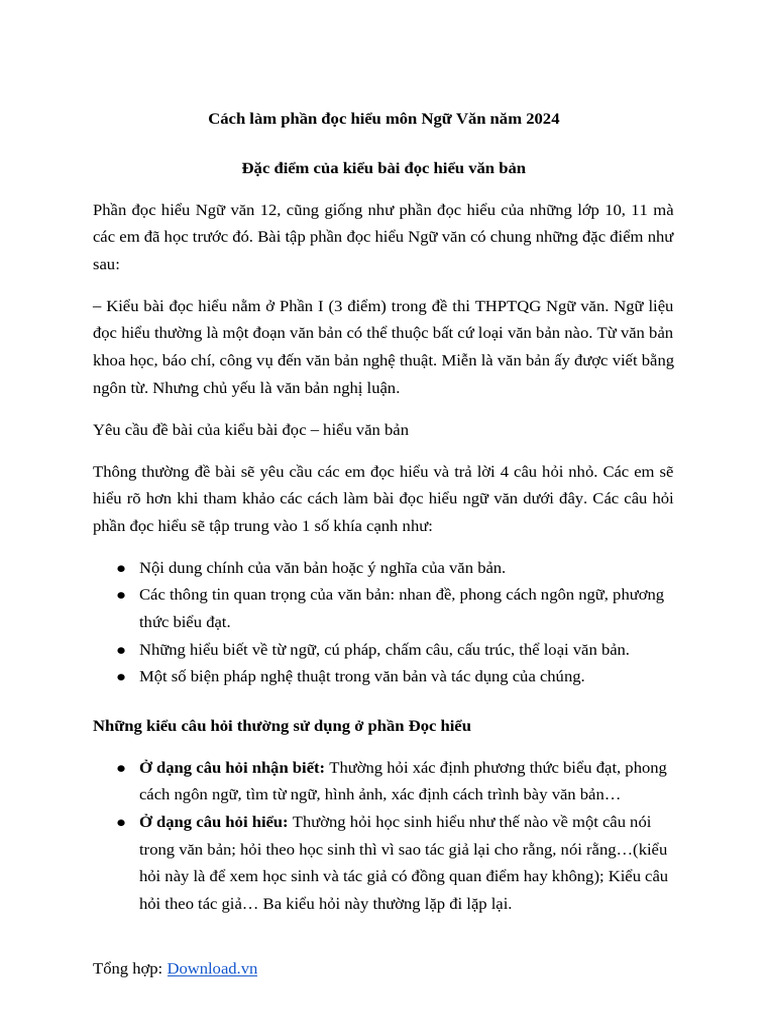 Cach Lam de Doc Hieu Ngu Van | PDF