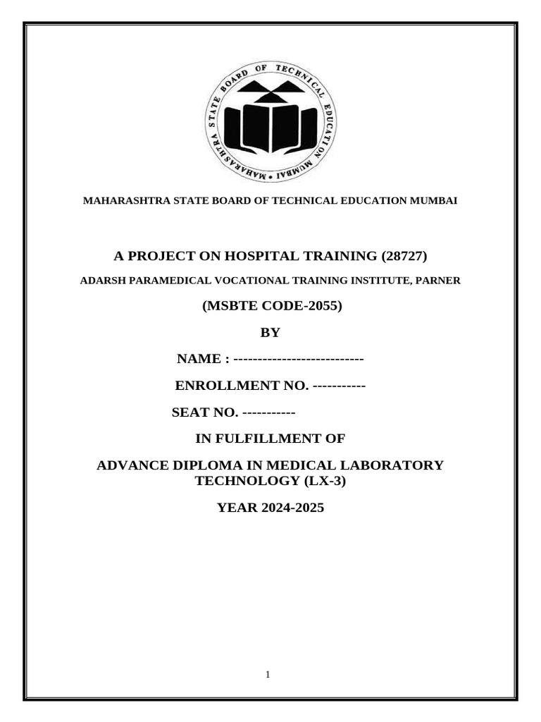Hospital Training (Daily Report) | PDF | Diploma | Vocational Education