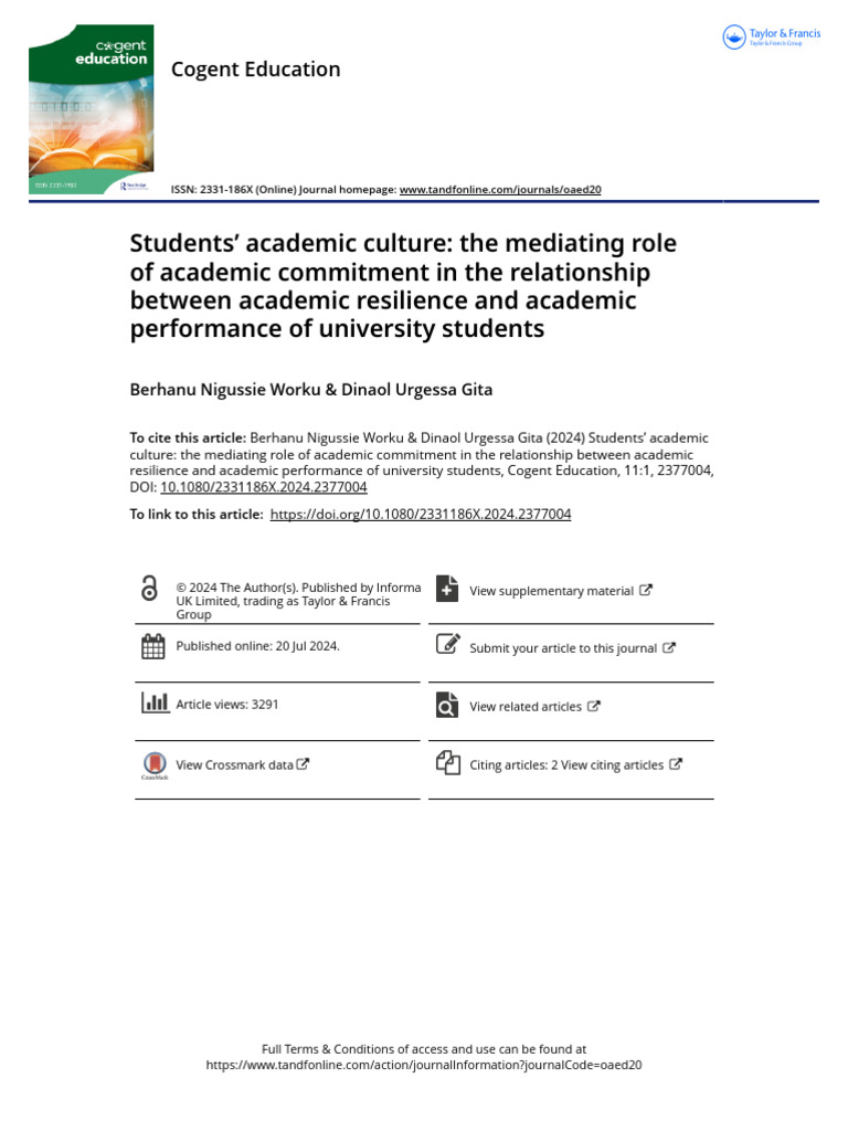 Academic Resilience and Commitment Impact | PDF | Psychological ...