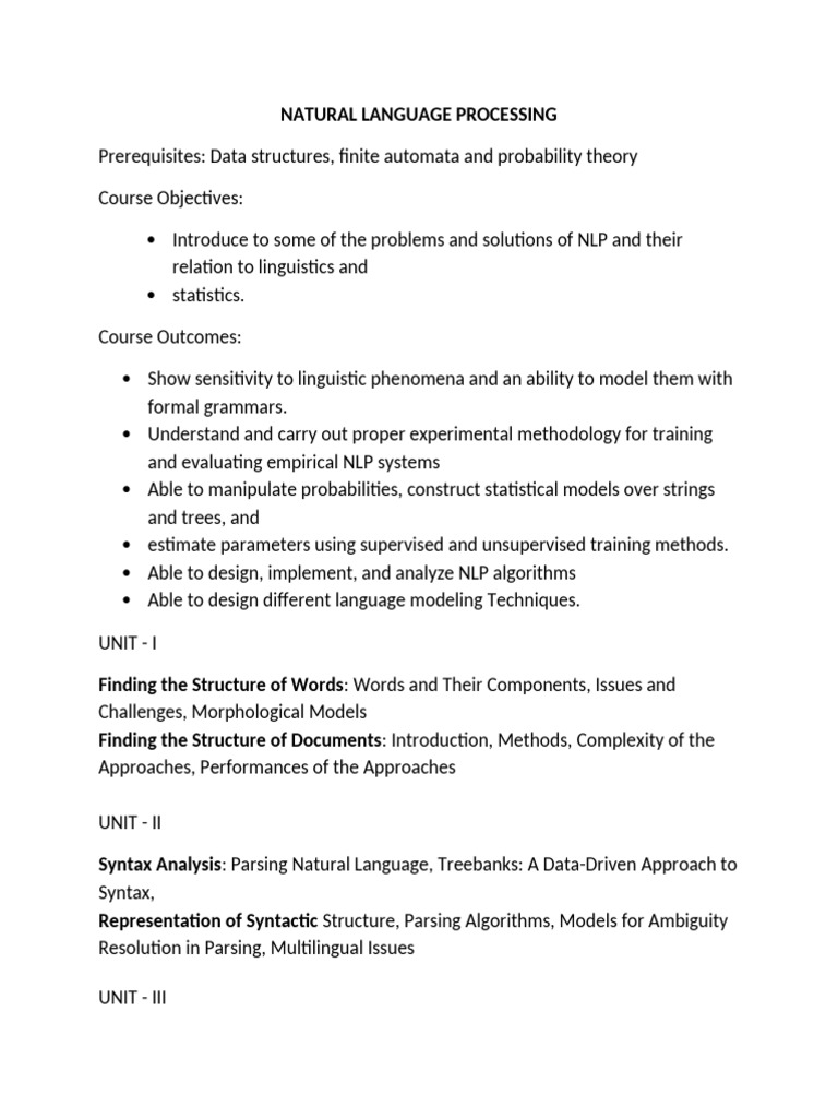 Natural Language Processing | PDF | Parsing | Linguistics