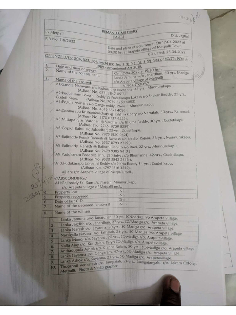 Crime Details Form | PDF