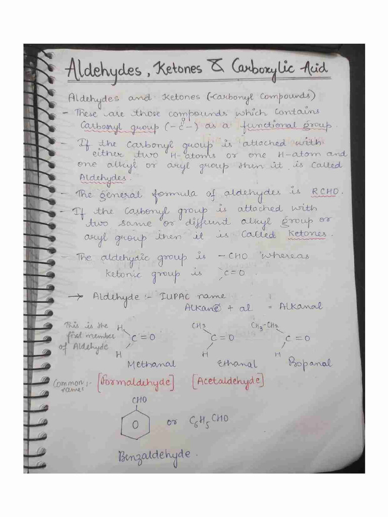Aldehydes, Ketones and Carboxylic Acids | PDF