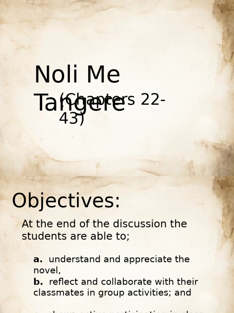 Noli Me Tangere Chapter Summaries 22-43 | PDF