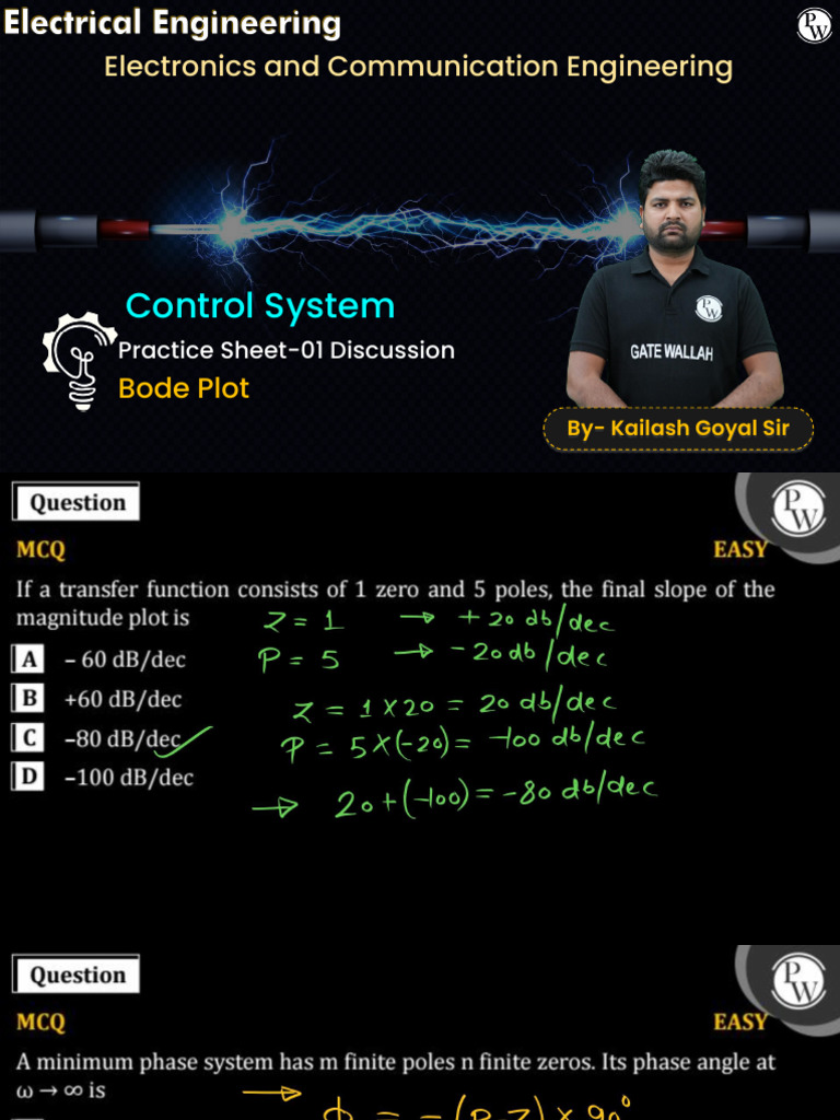 Bode Plot - Practice Sheet 01 Discussion Notes (By Diptanshu Sir) | PDF