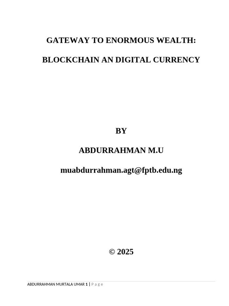 Gateway To Enormous Wealth Blockchain An Digital Currency | PDF ...