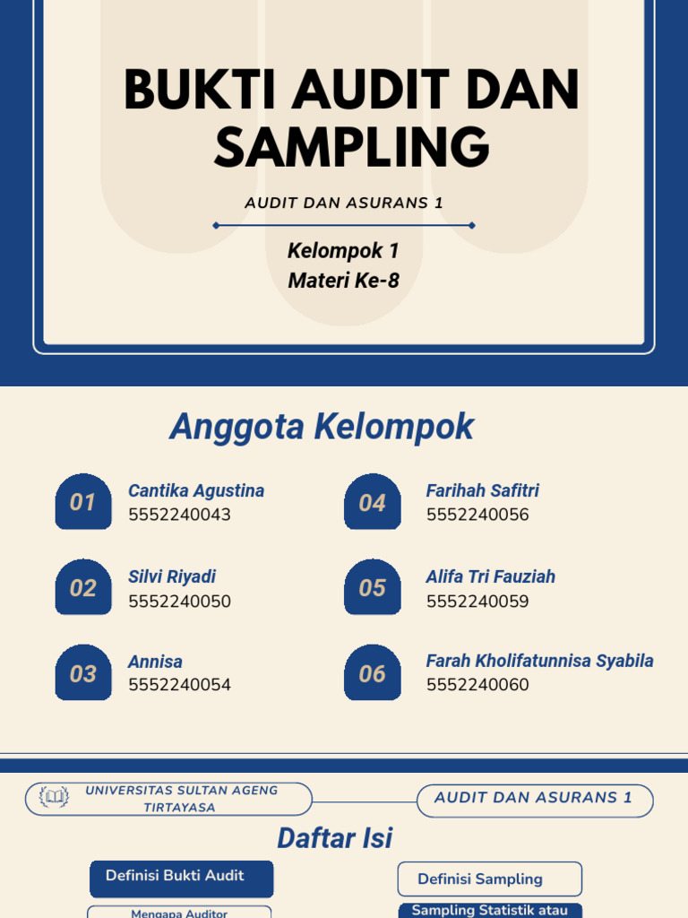 Bukti Audit & Sampling_kel 1_3e | PDF