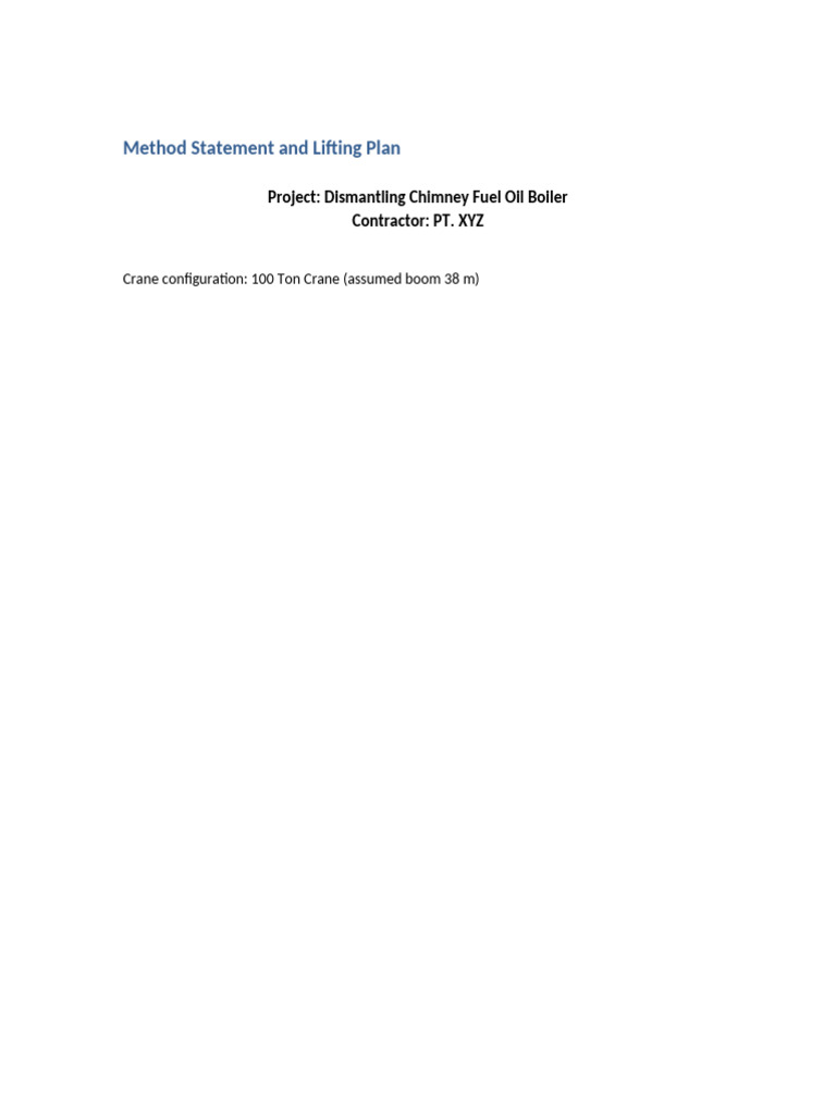 Lifting Plan for Chimney Dismantling | PDF | Crane (Machine)
