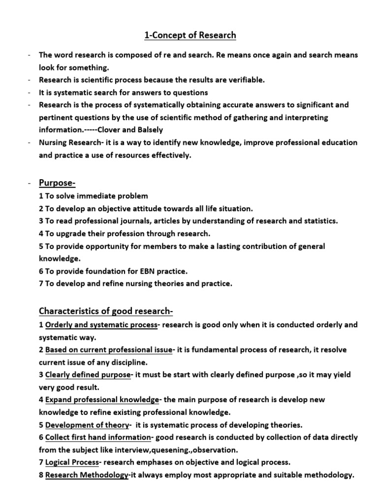 RE-1 Concept of Research | PDF | Knowledge | Scientific Method