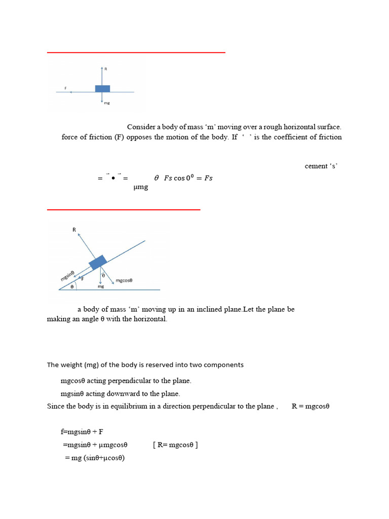 Work Done by Friction | PDF