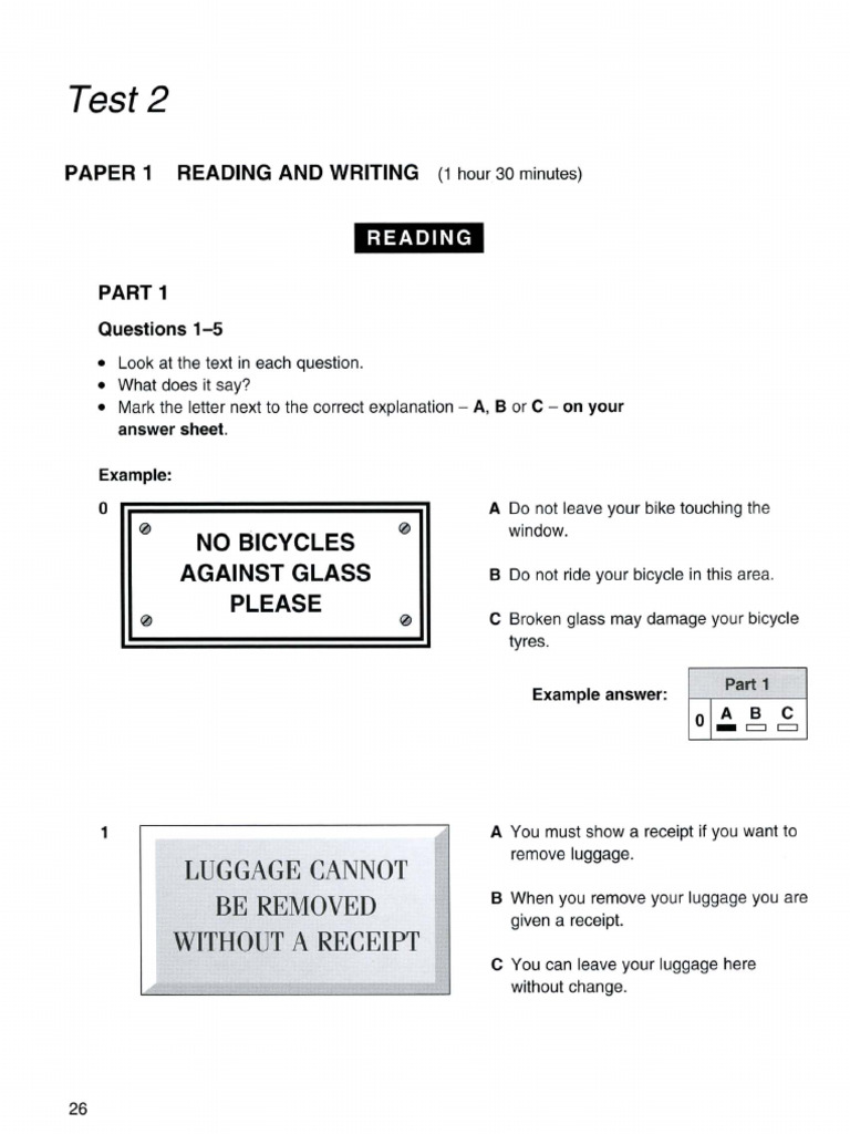 Practice Reading Pet 2 Test 2 Pdf