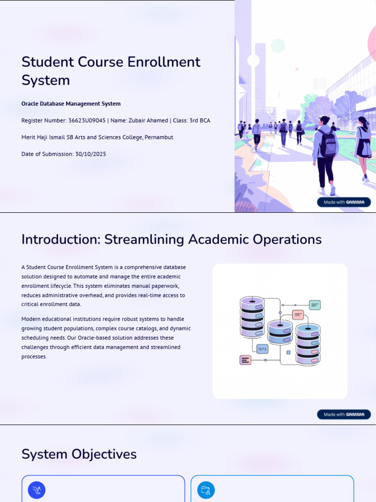 Student Course Enrollment System | PDF | Databases | Sql