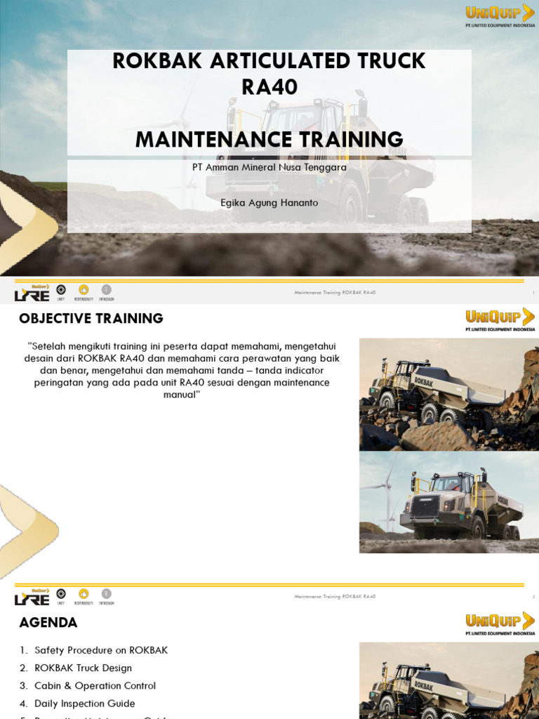 Rokbak RA40 Maintenance Training New | PDF