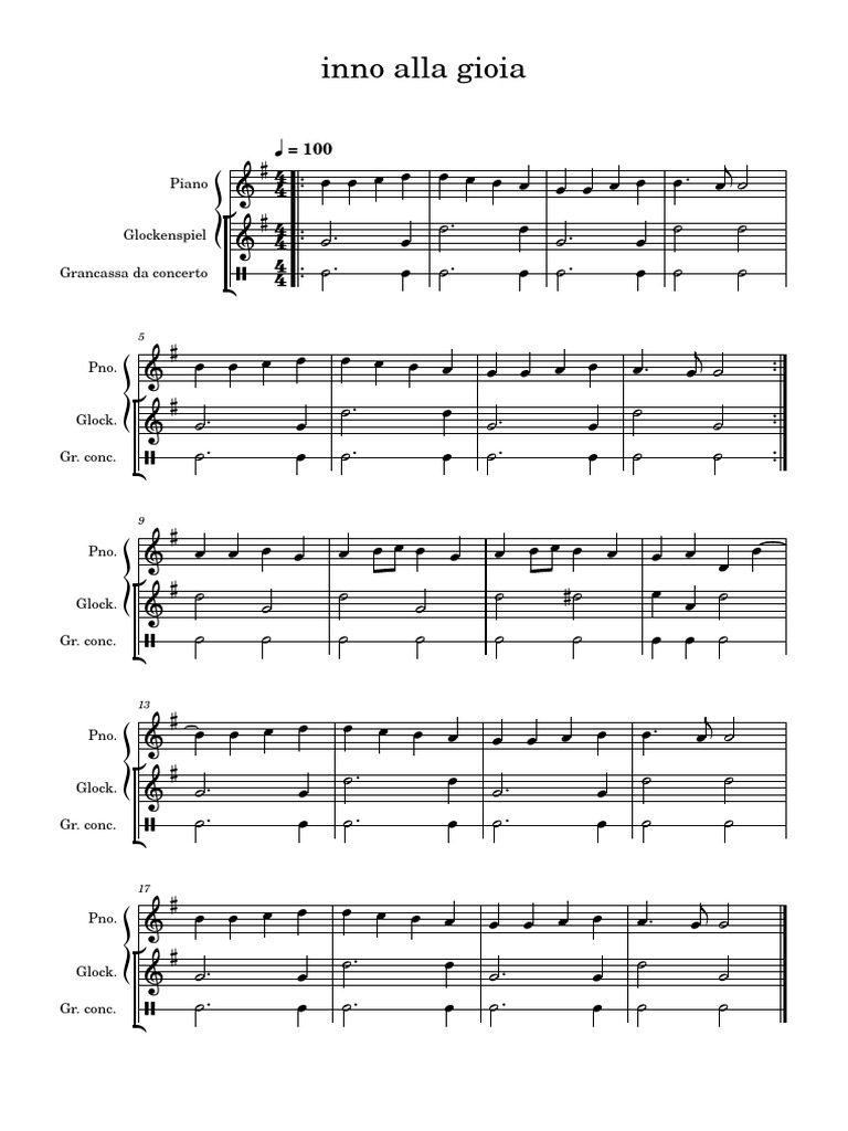 Inno alla Gioia Partitura | PDF