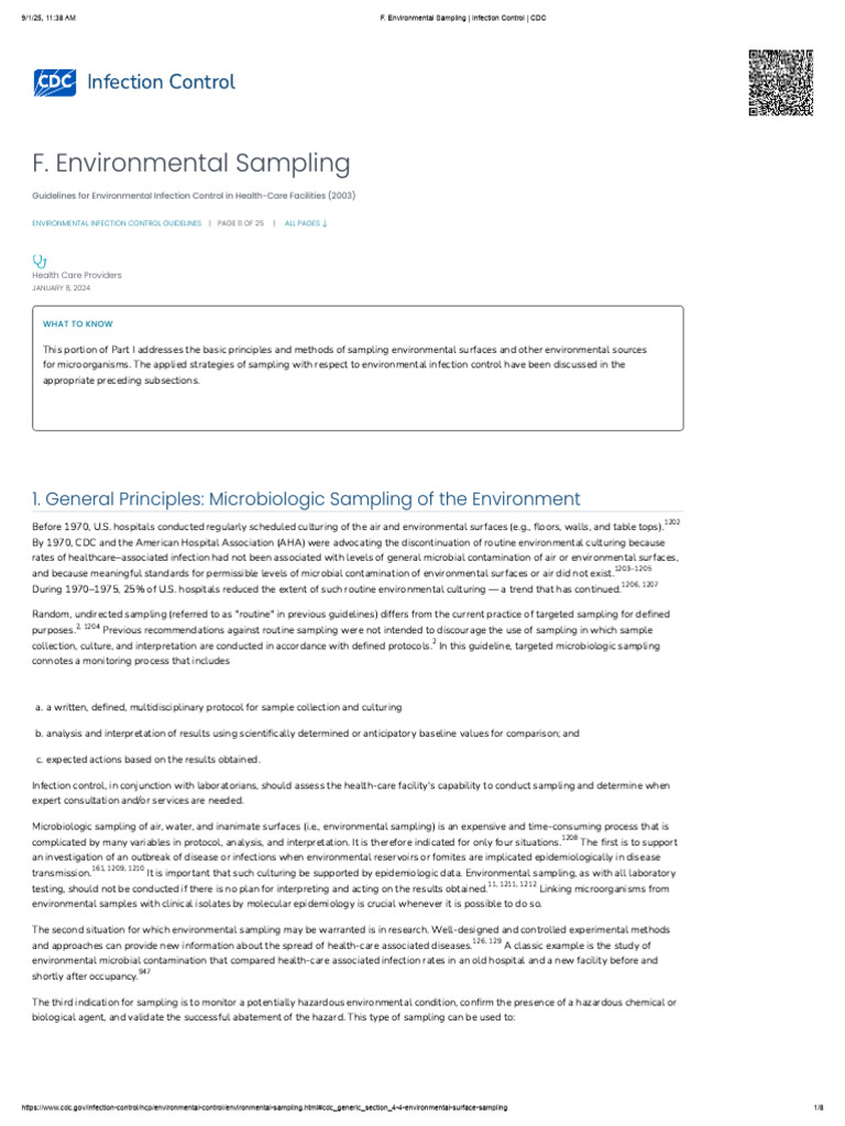 Environmental Sampling in Healthcare | PDF | Particulates | Aerosol