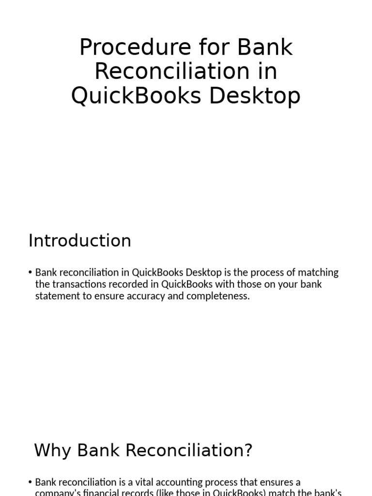 QuickBooks Desktop Bank Reconciliation Guide | PDF | Banks | Quick Books