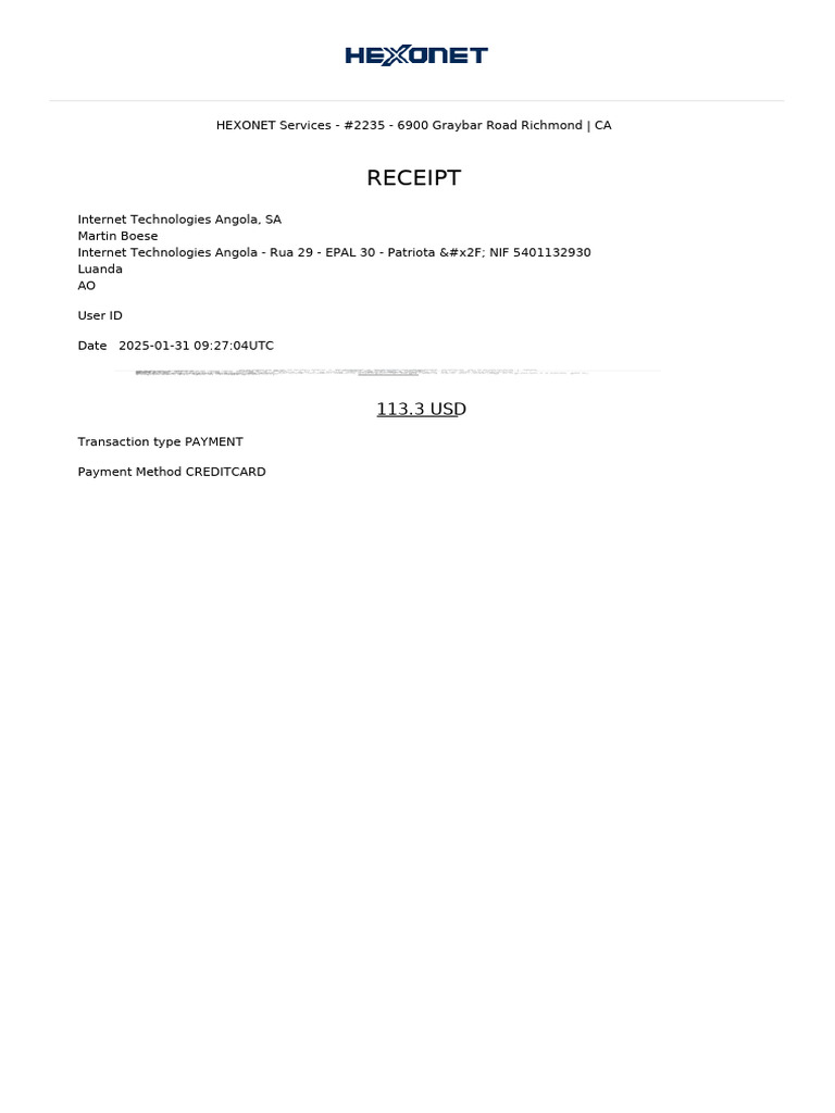 Recibo Hexonet RD Vfa | PDF