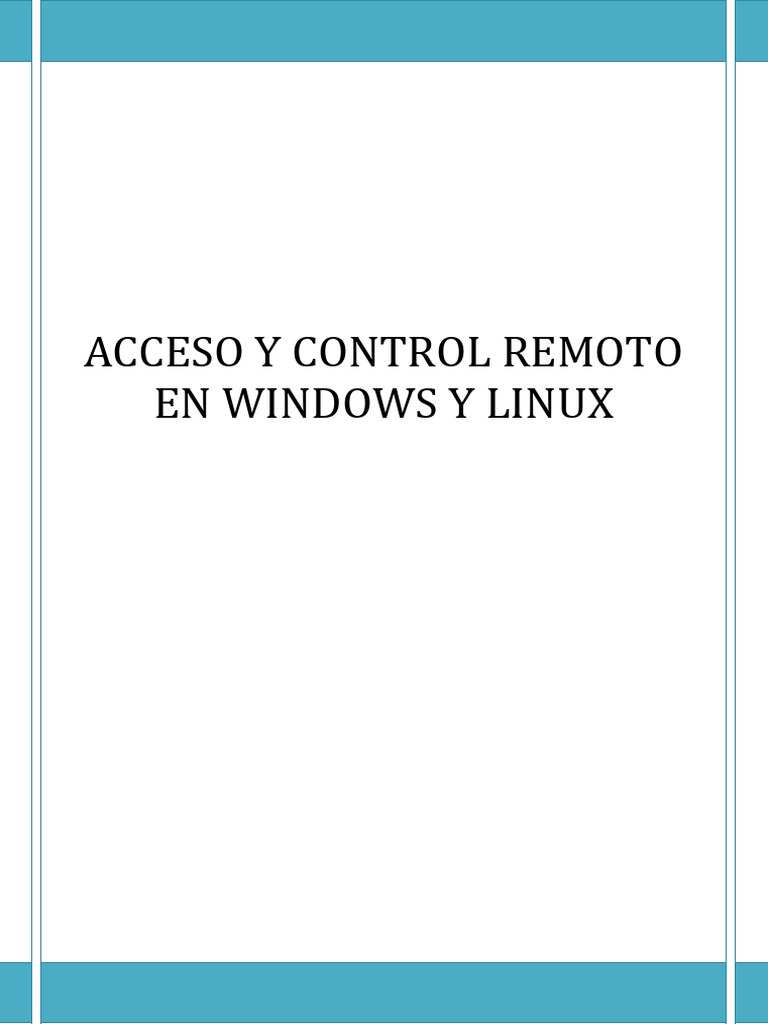 Tema 3 - 2 Acceso y Control Remoto en Windows y Linux | PDF | Software de red basado en ...