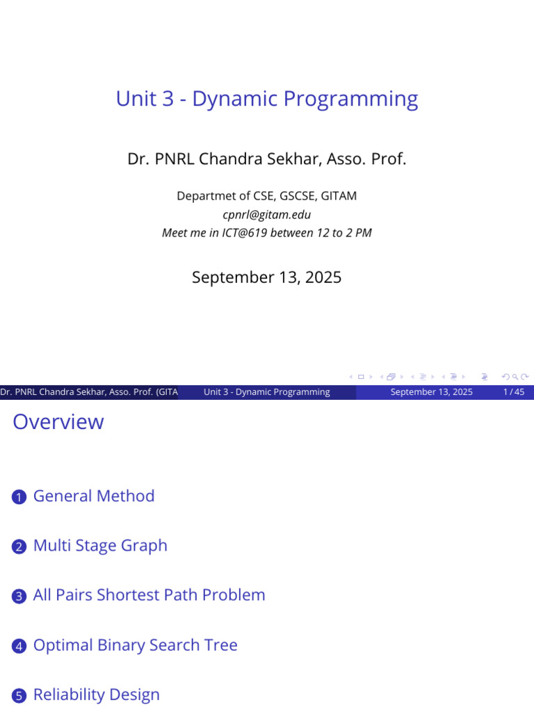 Design and Analysis of Algorithms | PDF | Dynamic Programming ...