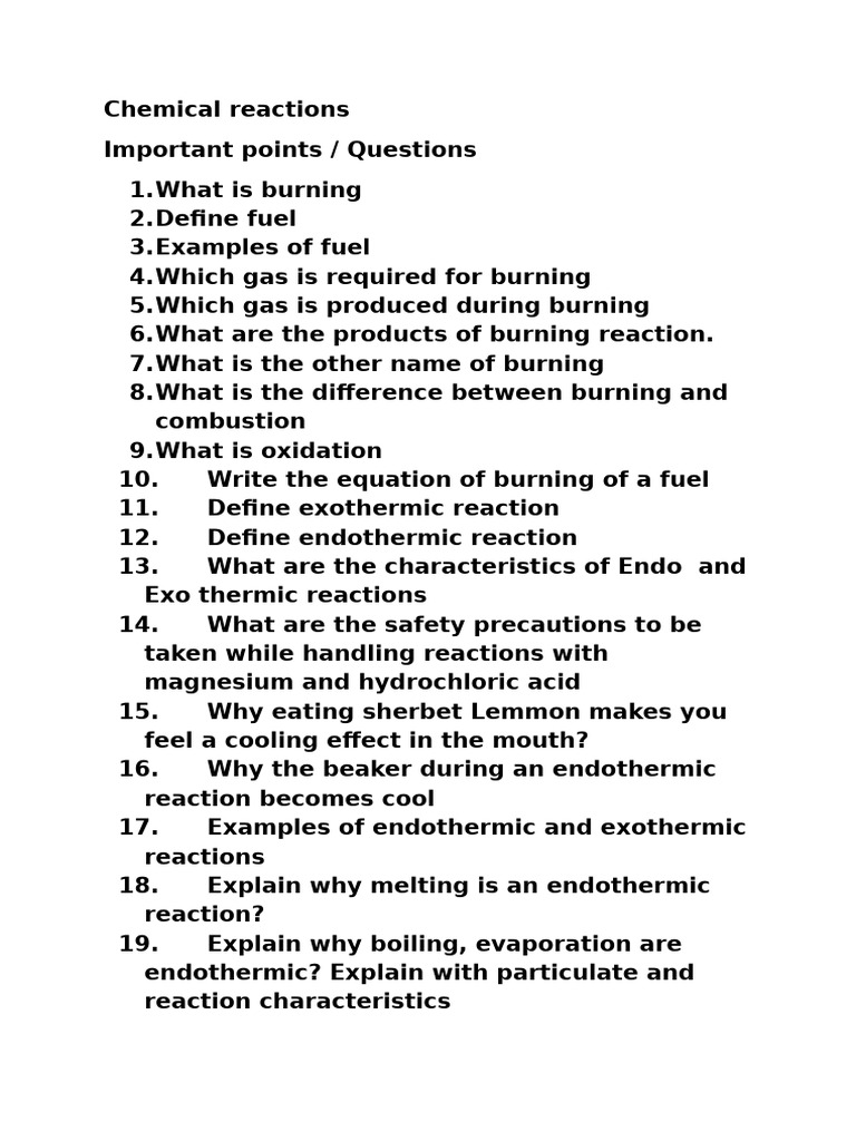 Chemical Reaction Revision | PDF | Rust | Chemical Reactions