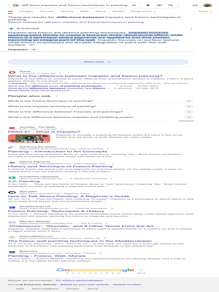 Diff BTWN Impasto and Fresco Techniques in Painting - Google Search | PDF | Paintings | Paint