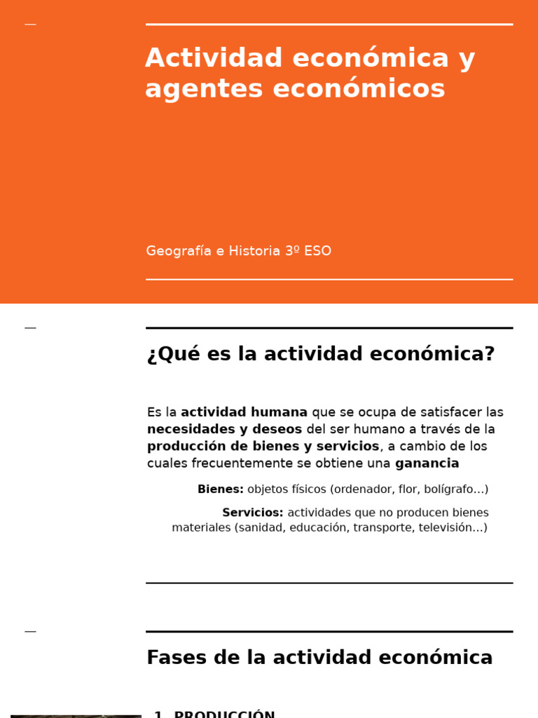 01. Actividad económica y agentes económicos | PDF | Economias ...