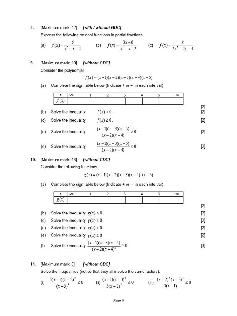 Rational Functions and Inequalities Guide | PDF | Asymptote | Zero Of A ...