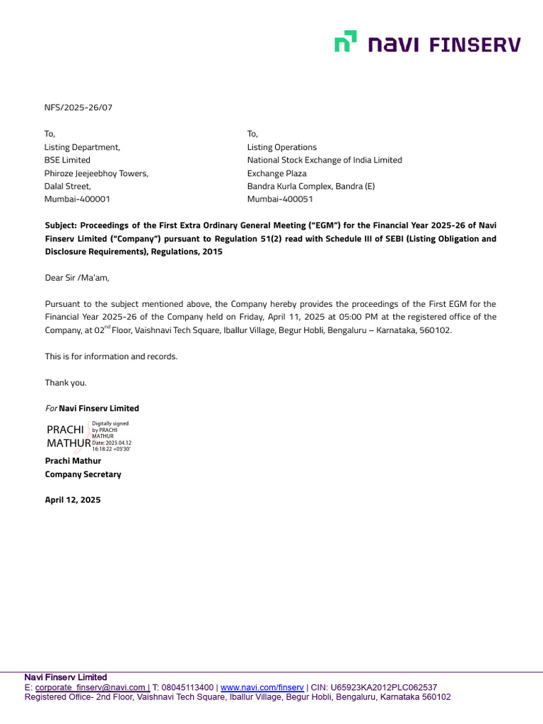 Proceedings of the EGM held on April 11, 2025 | PDF | Governance | Business