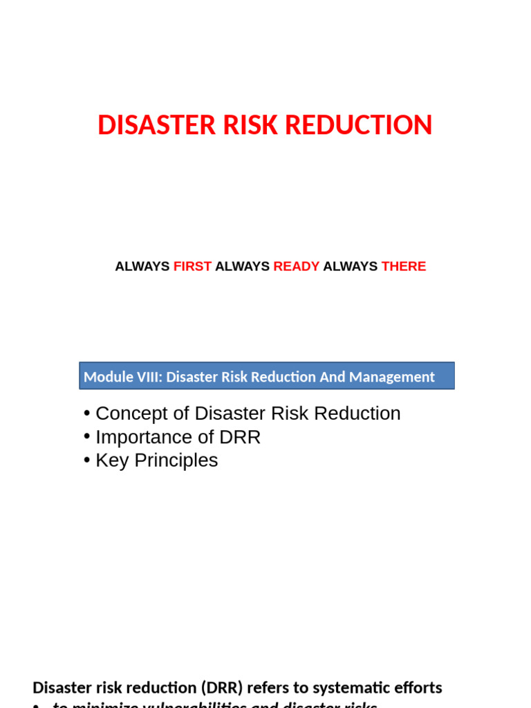 8 Module VIII Disaster Risk Reduction and Management | PDF | Risk ...