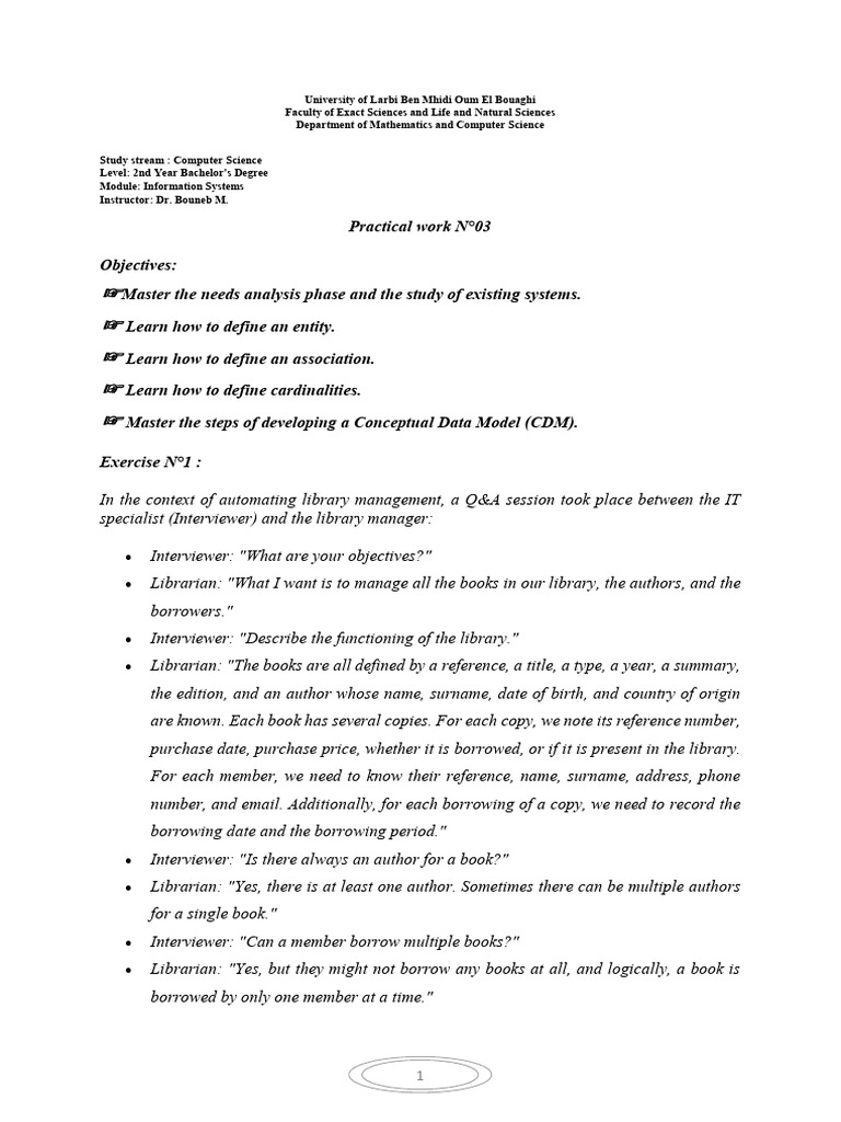 Practical Work N°3 | PDF | System | Data Model