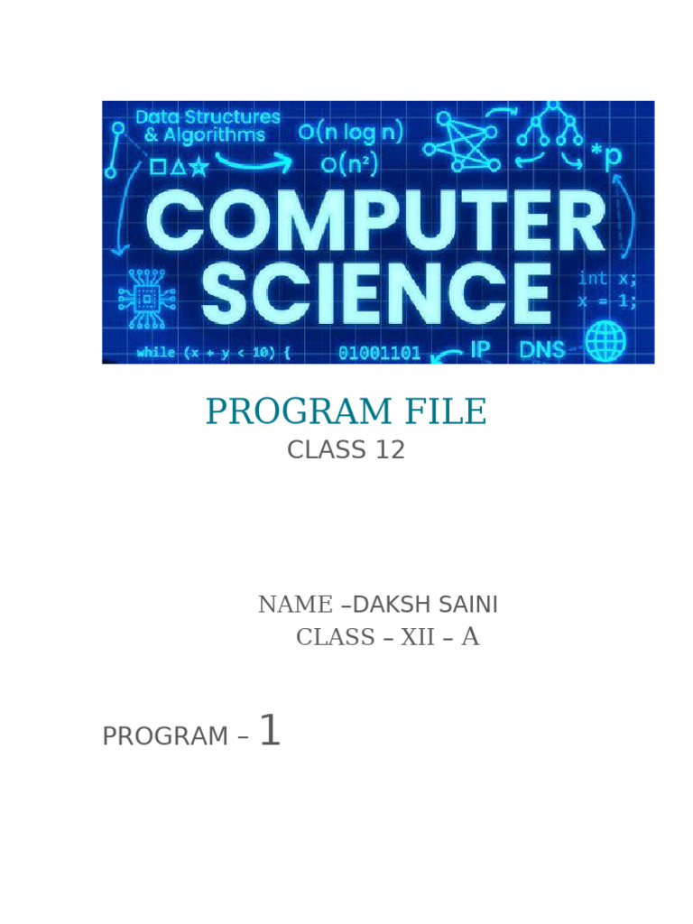 Program File | PDF | Number Theory | Discrete Mathematics