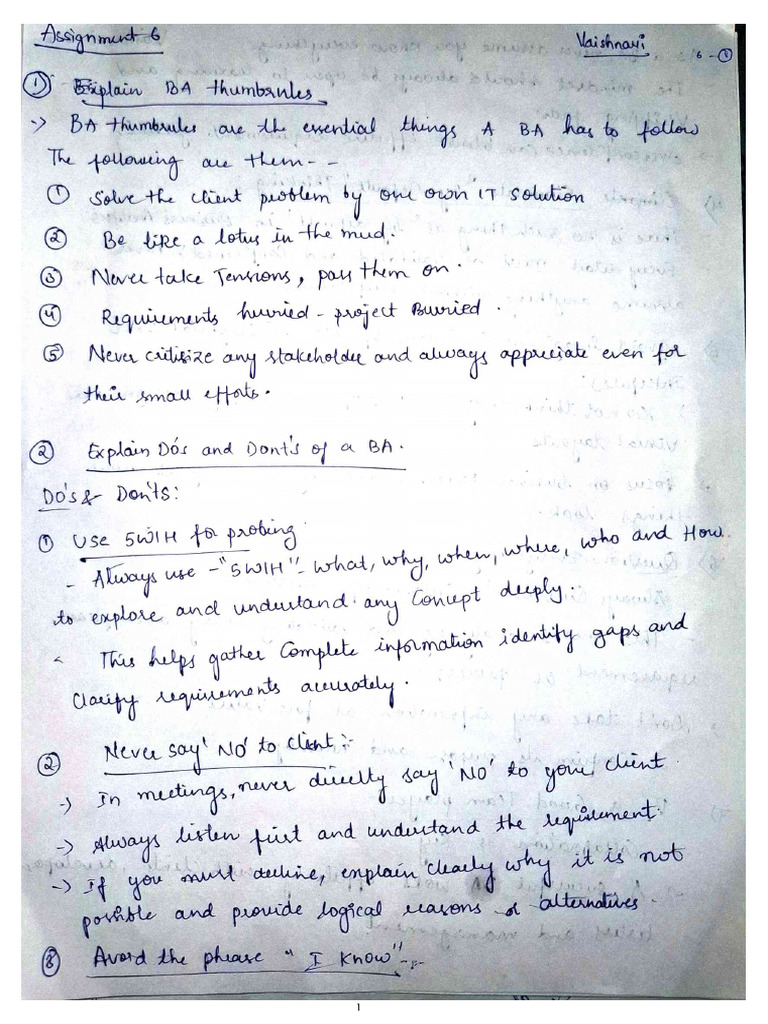 Vaishnavi BA Assignment 6 | PDF