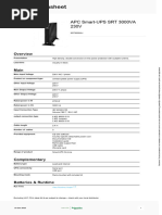 APC SRT8KXLI UPS Datasheet | PDF | Electrical Engineering | Electronics