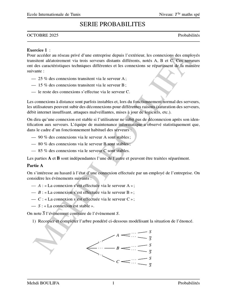 Probabilités : Connexions et Statistiques | PDF | Probabilité | Théorie ...