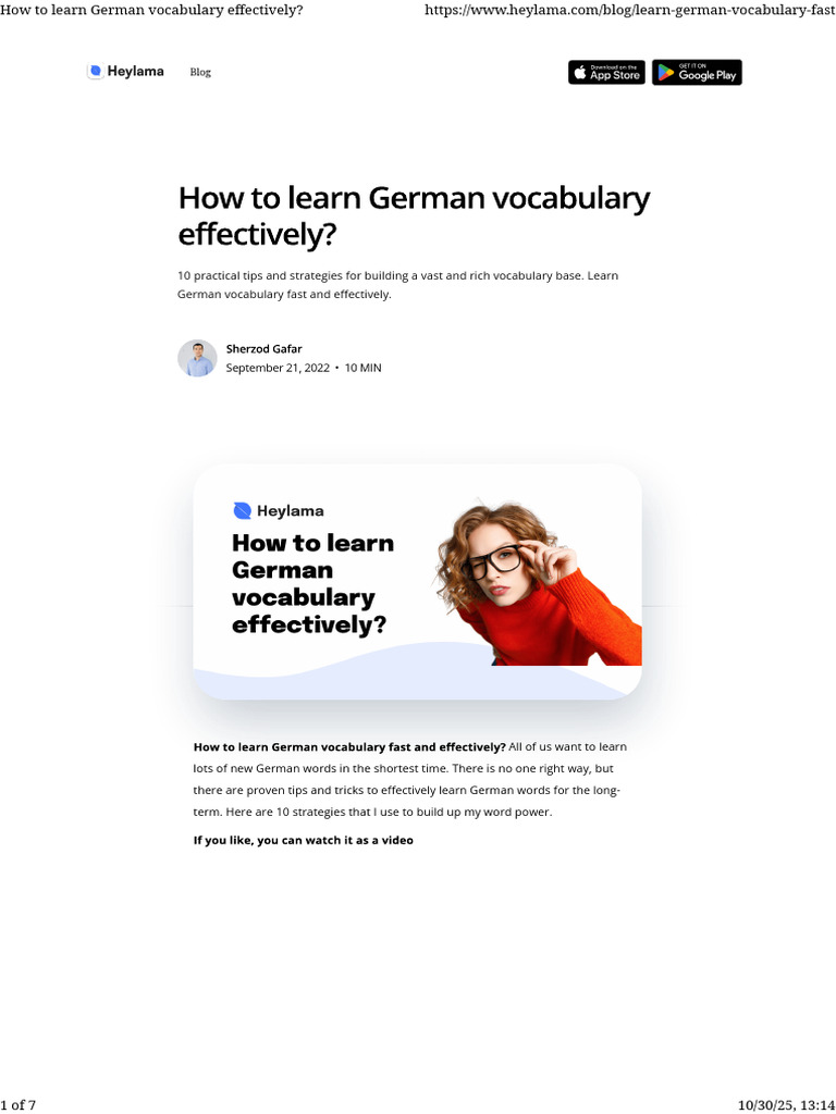 How To Learn German Vocabulary Effectively | PDF | Cognition | Learning