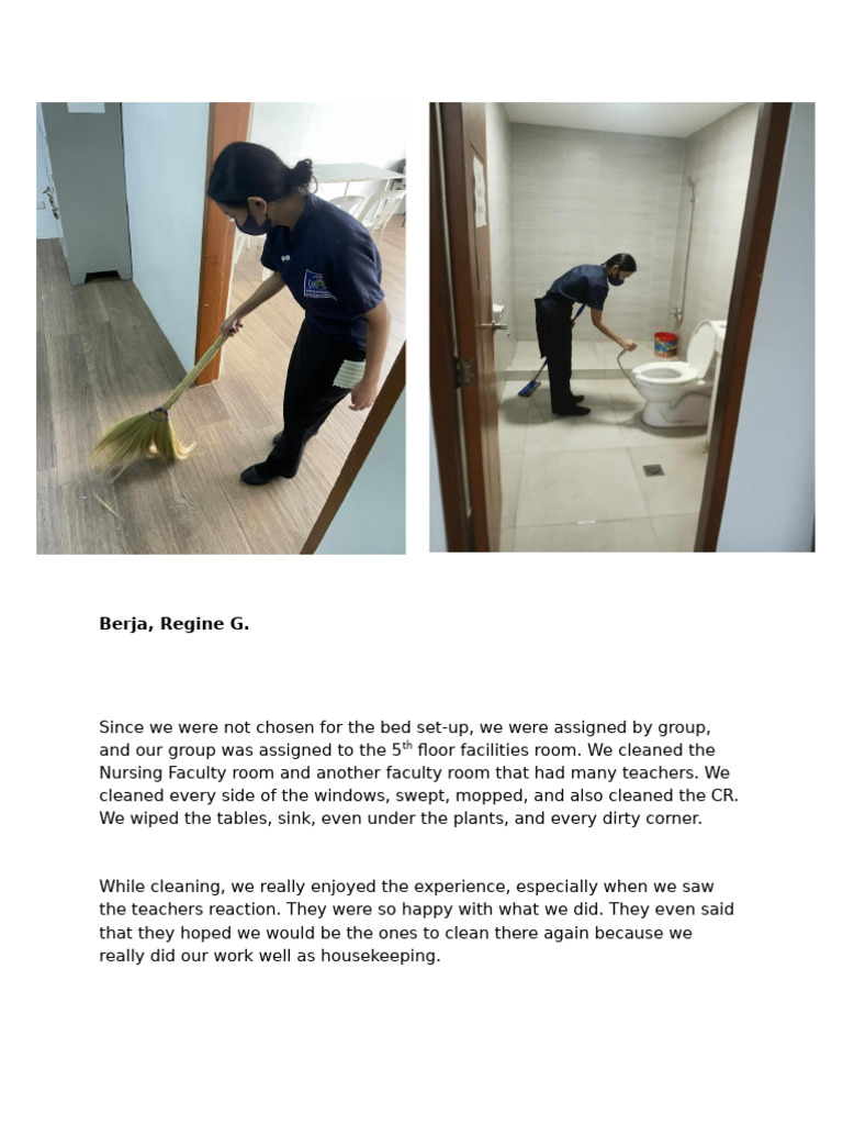 Housekeeping Reflection 2 | PDF
