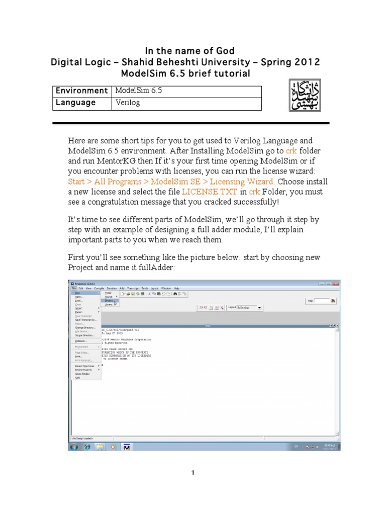 SBU ModelSim 6.5 Tutorial - 3 | PDF | Library (Computing) | Compiler