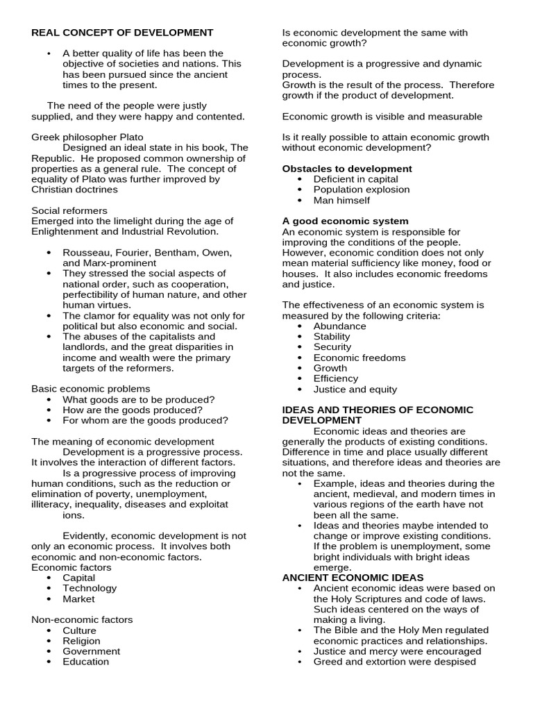 Understanding Economic Development Concepts | PDF | Economics ...