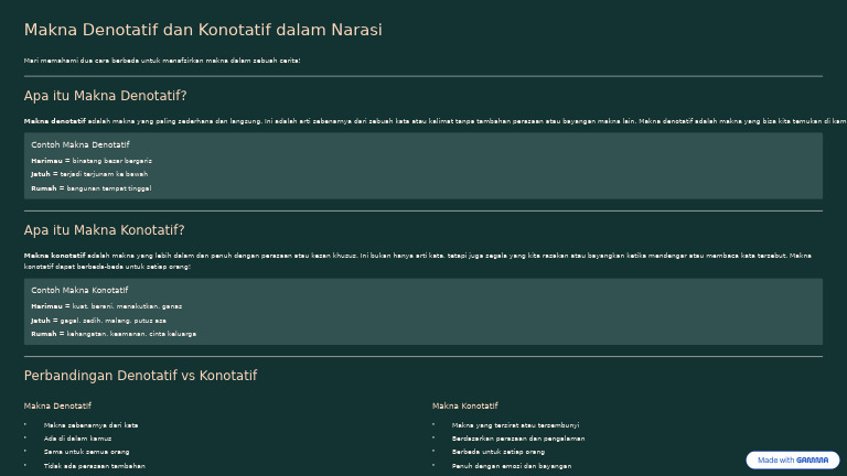 Makna Denotatif Dan Konotatif Dalam Narasi | PDF