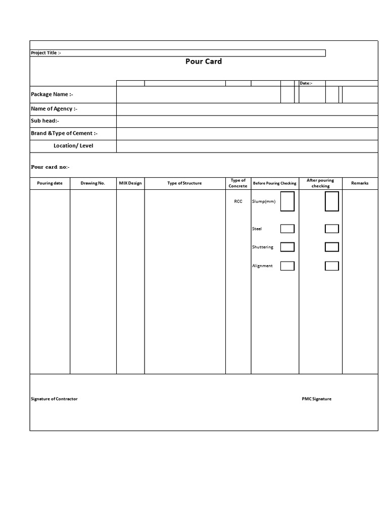 Pour Card | PDF