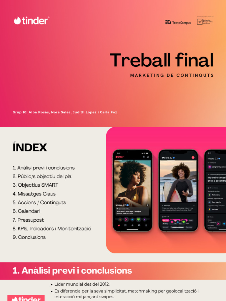 TINDER PRESENTATION WORK | PDF