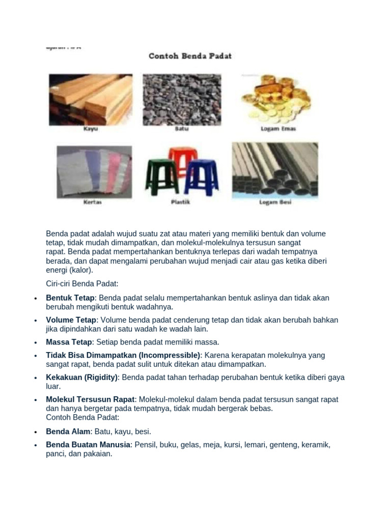Sifat dan Ciri Benda Padat | PDF