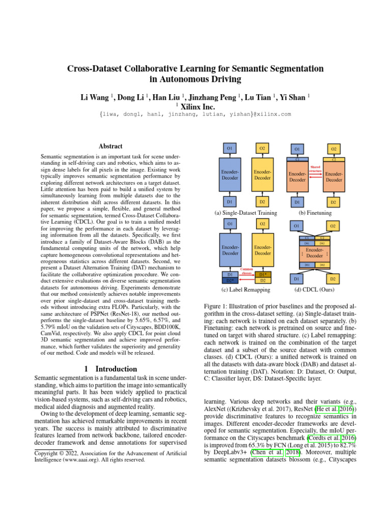 Cross-Dataset Collaborative Learning For Semantic Segmentation | PDF ...