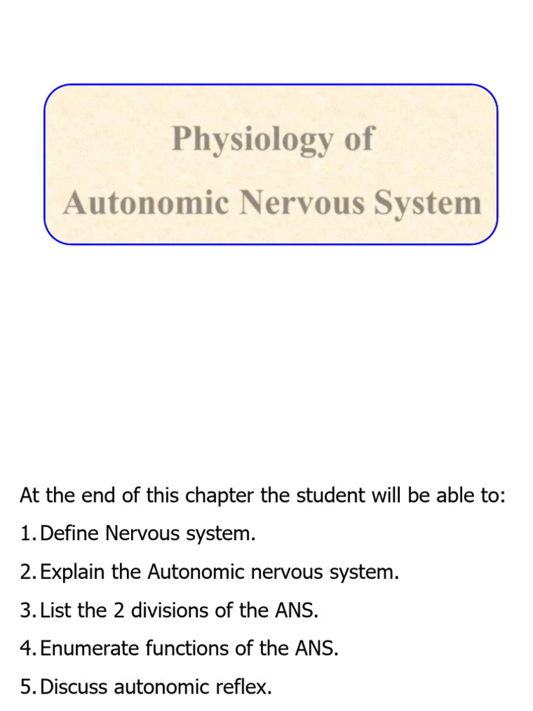 Autonomic Nerve Systeml | PDF | Autonomic Nervous System | Acetylcholine