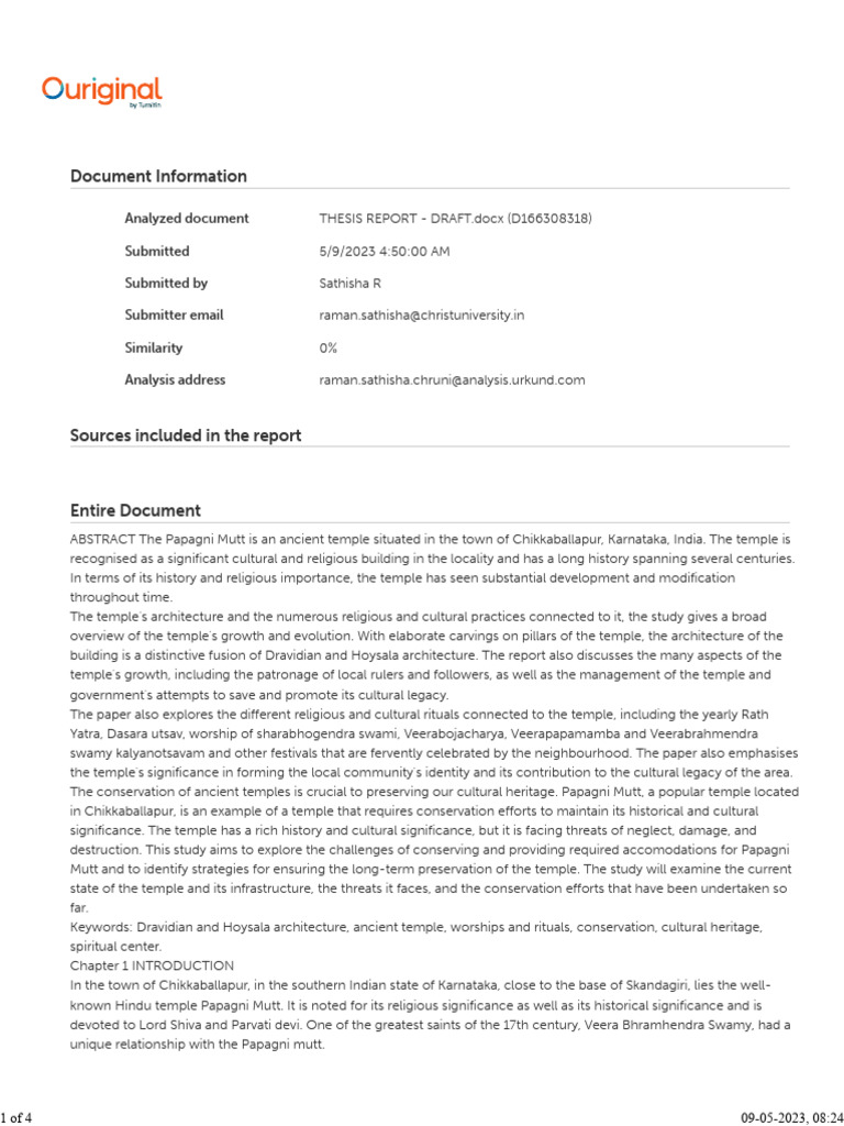 Thesis Report - Draft. Plag | PDF | Temple