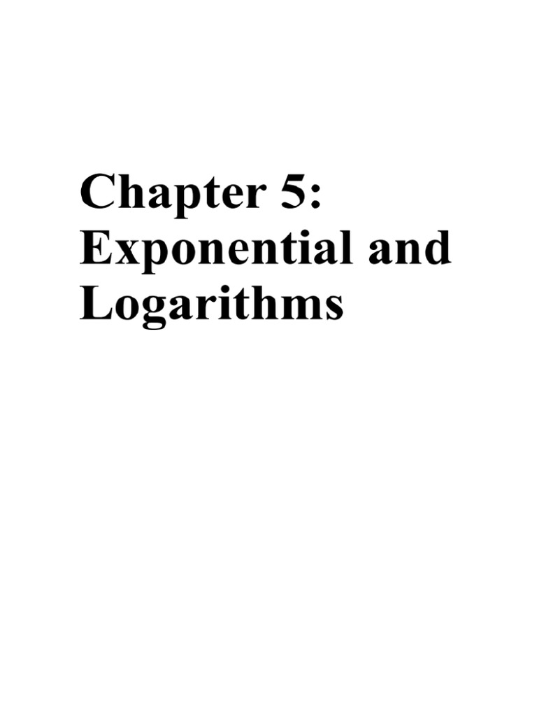 Exponential And Logarithms Pdf