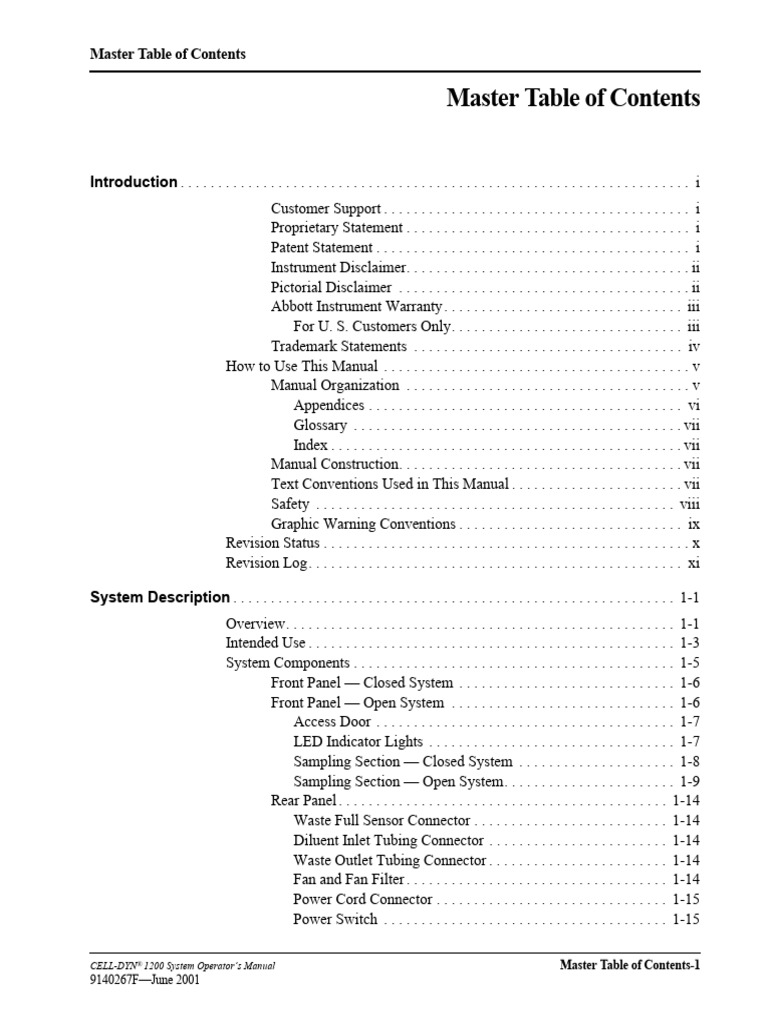 Master Table of Contents | PDF | Calibration | Computing