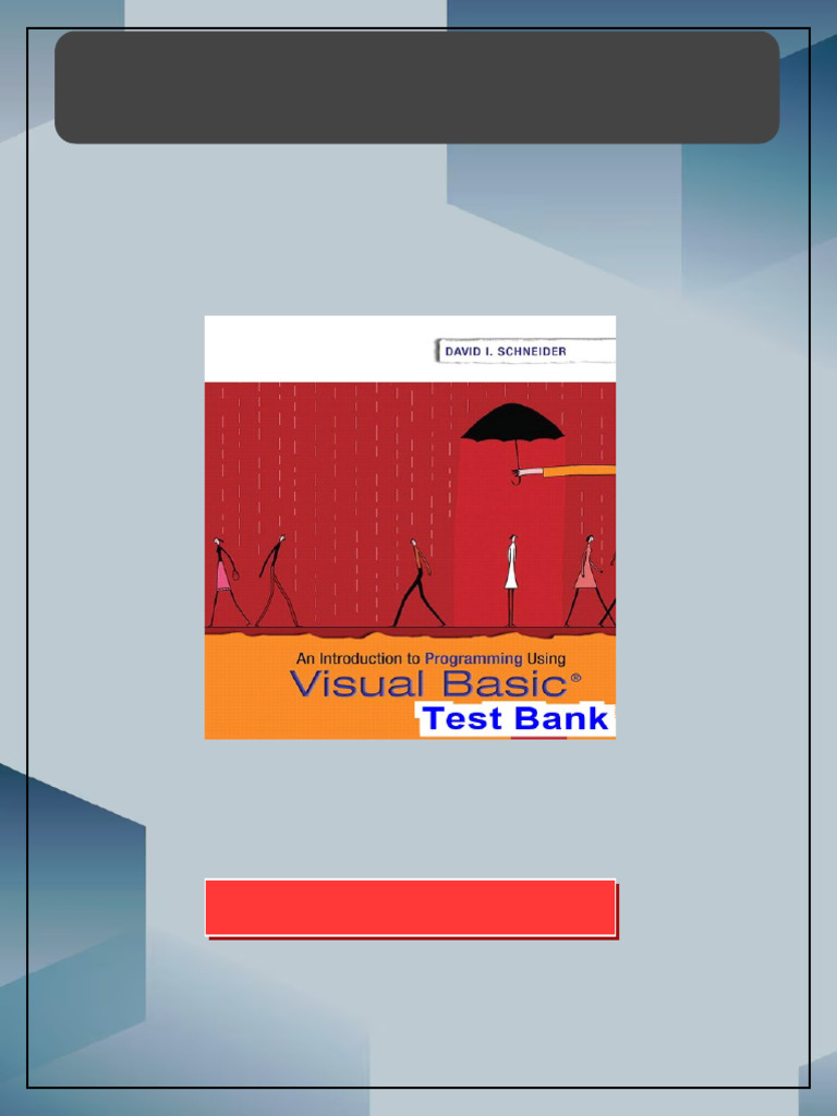 Introduction to Programming Using Visual Basic 10th Edition Schneider ...