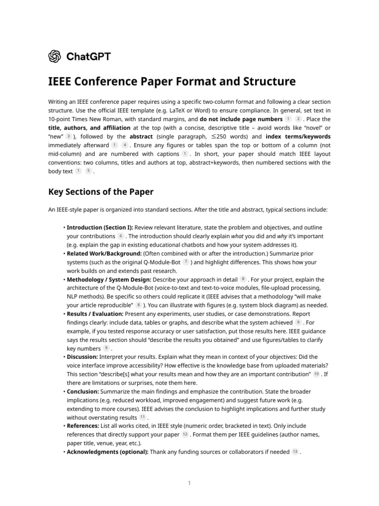 IEEE Conference Paper Format and Structure | PDF | Abstract (Summary ...